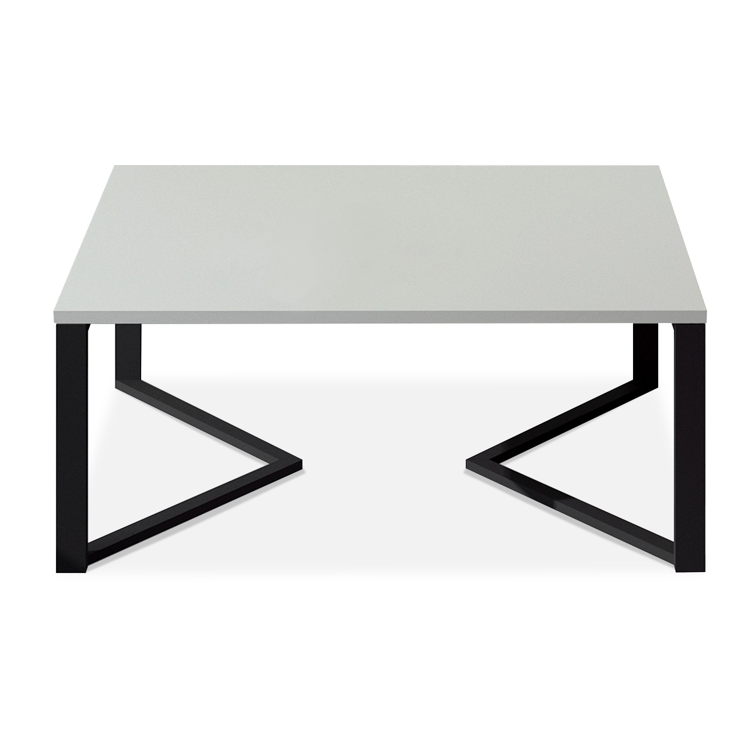 Table basse de style industriel Méryl Blanc mat