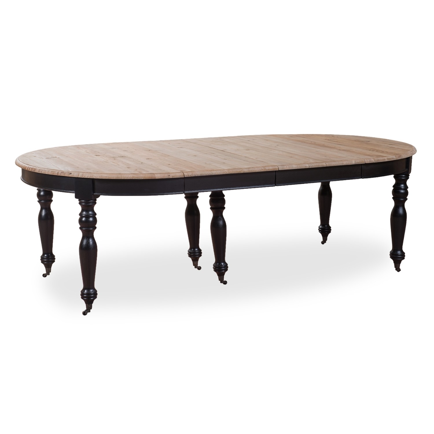 Table ronde extensible en bois massif LAVANDOU Noir