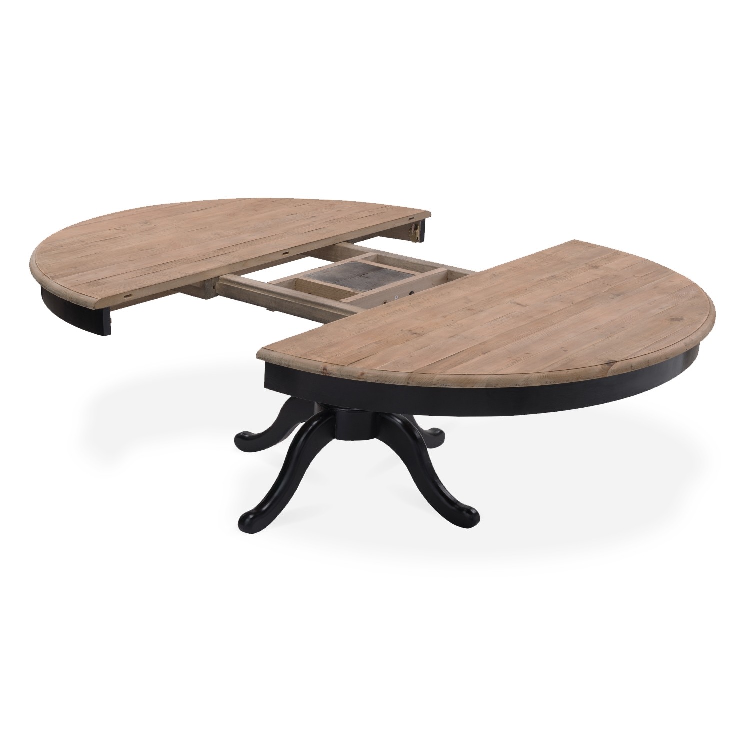 Table ronde extensible en bois SIDONIE Noir
