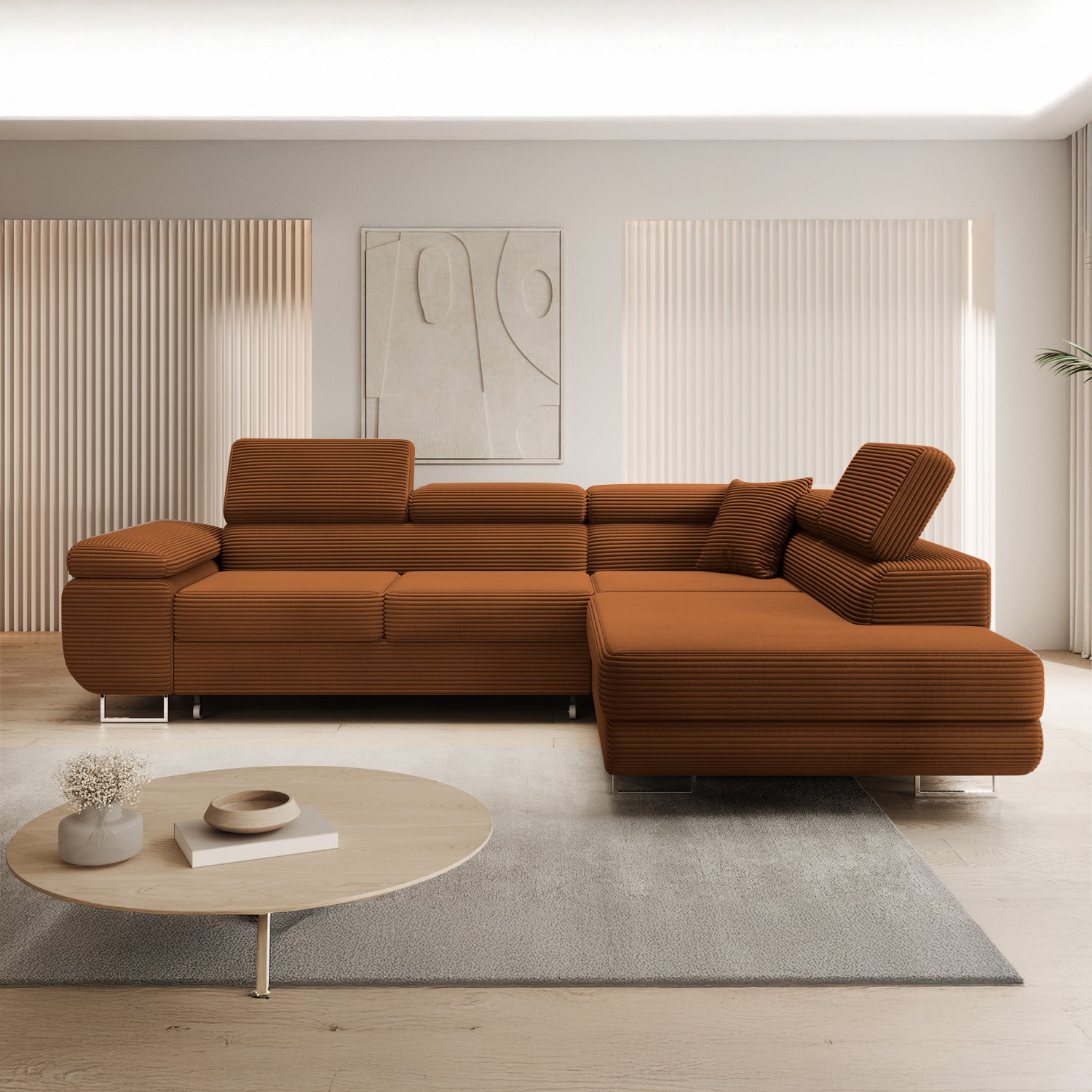 Canape D Angle Terracotta